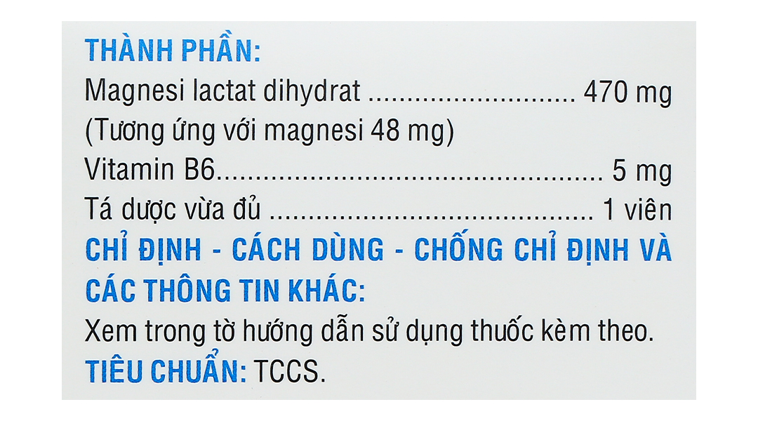 Magnesi-B6 điều trị thiếu magnesi và vitamin B6 (10 vỉ x 10 viên) - 12/ ...