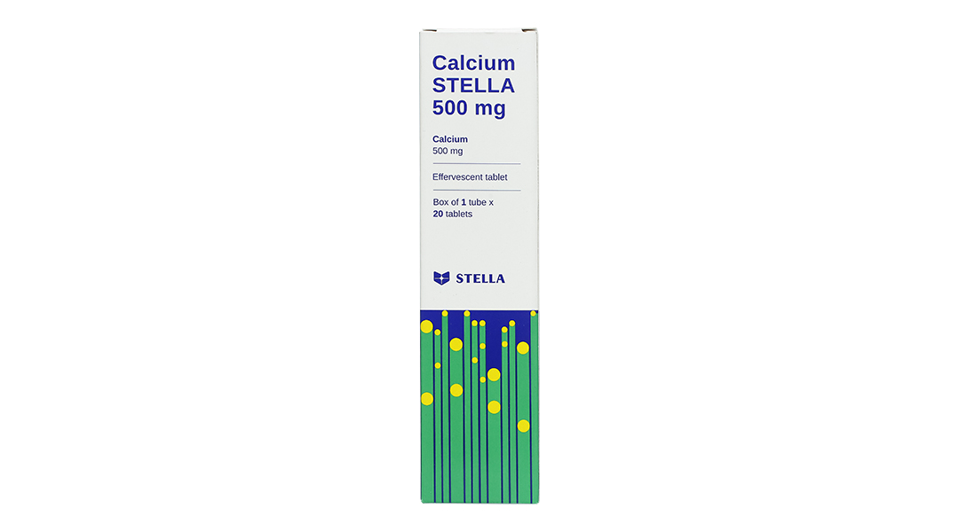 Viên sủi Calcium Stella 500mg bổ sung calci, trị loãng xương tuýp 20 ...