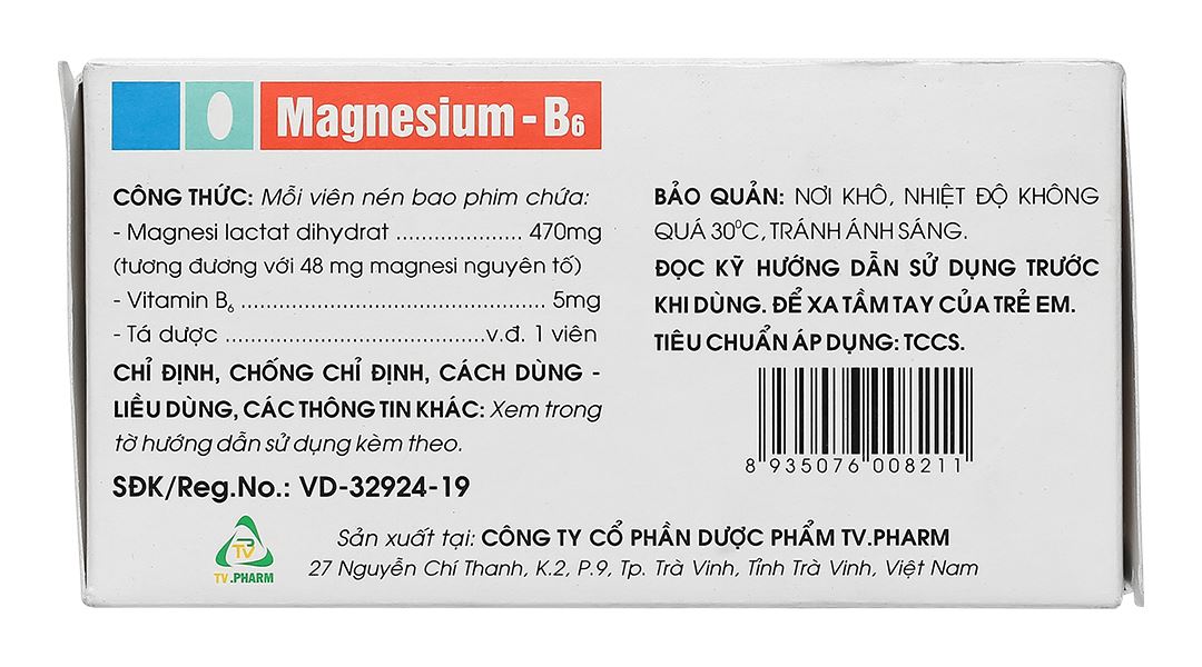 Magnesium - B6 TV.Pharm làm giảm các triệu chứng thiếu hụt magnesi (10 ...