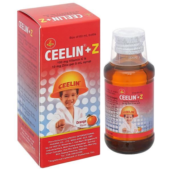 Sirô Ceelin+Z phòng ngừa và điều trị thiếu vitamin C và thiếu kẽm chai ...