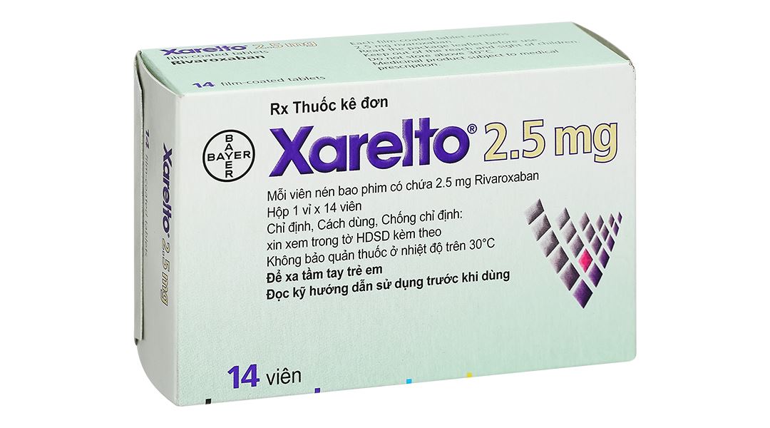 Xarelto 2.5mg phòng ngừa huyết khối, phòng ngừa đột quỵ và nhồi máu (1 vỉ x 14 viên) - 08/2025 ...