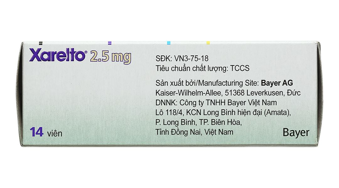 Xarelto 2.5mg phòng ngừa huyết khối, phòng ngừa đột quỵ và nhồi máu (1 vỉ x 14 viên) - 08/2025 ...