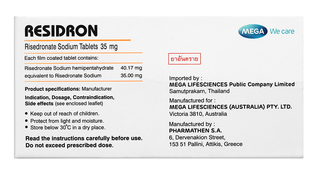 Residron 35mg điều trị và ngăn ngừa loãng xương (1 vỉ x 4 viên) - 08/ ...