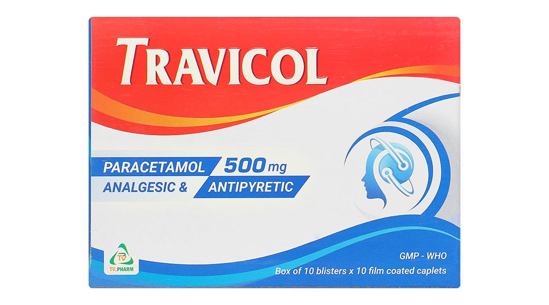 Travicol 500mg giảm đau, hạ sốt (10 vỉ x 10 viên) - 05/2026 ...
