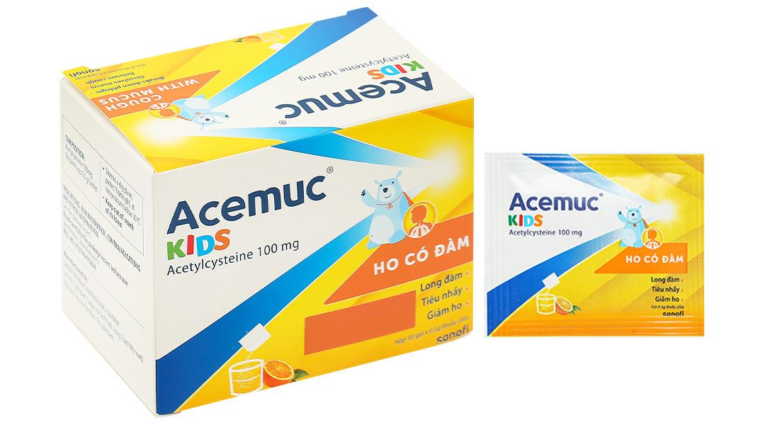 Thuốc cốm Acemuc Kids 100mg tiêu nhầy, loãng đàm - 08/2025 ...