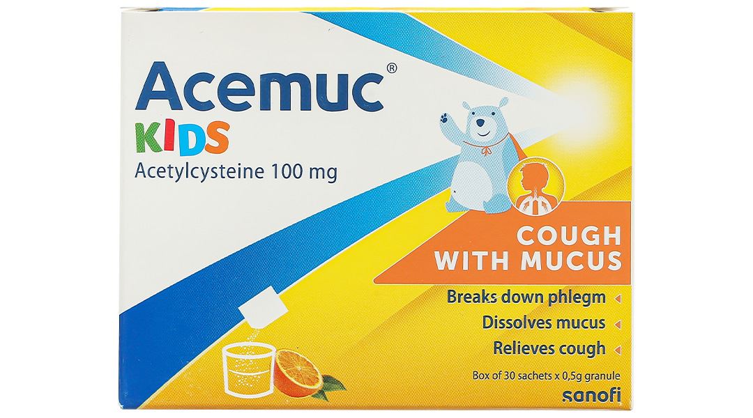 Thuốc cốm Acemuc Kids 100mg tiêu nhầy, loãng đàm - 08/2025 ...