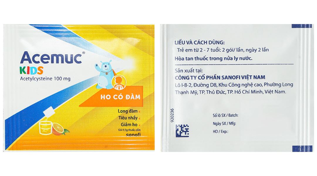 Thuốc cốm Acemuc Kids 100mg tiêu nhầy, loãng đàm - 08/2025 ...
