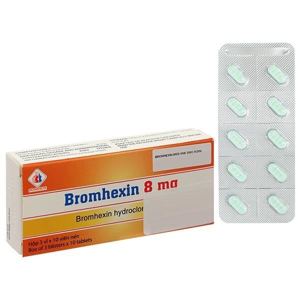 Thuốc Bromhexin F.T Pharma 8mg trị rối loạn tiết dịch phế quản - 01/ ...