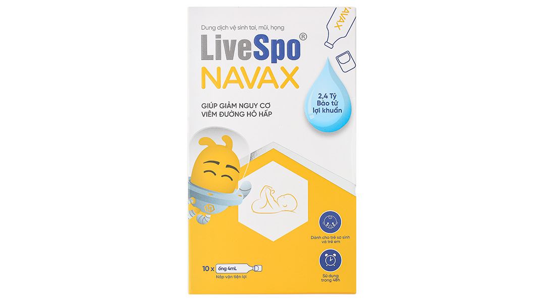 Dung dịch Livespo Navax vệ sinh tai, mũi, họng hàng ngày (10 ống x 4ml ...