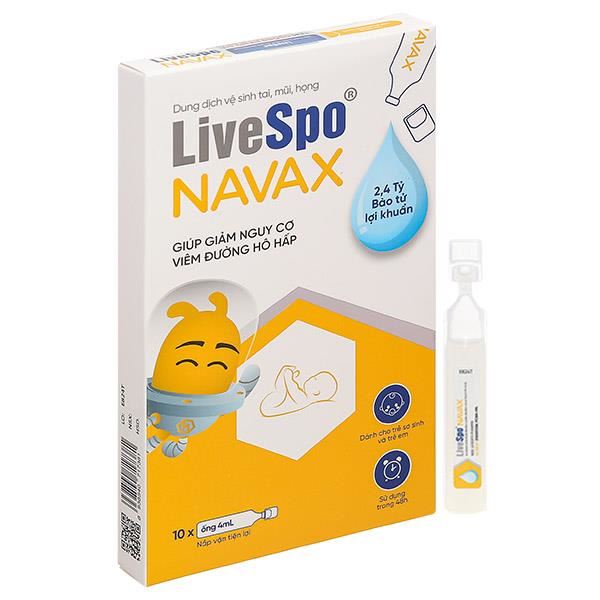 Dung dịch LiveSpo Navax giúp giảm nguy cơ viêm đường tai, mũi, họng ...