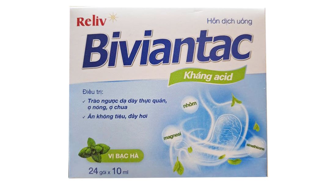 Hỗn dịch uống Biviantac Reliv giảm đầy hơi, trướng bụng ăn không tiêu ...