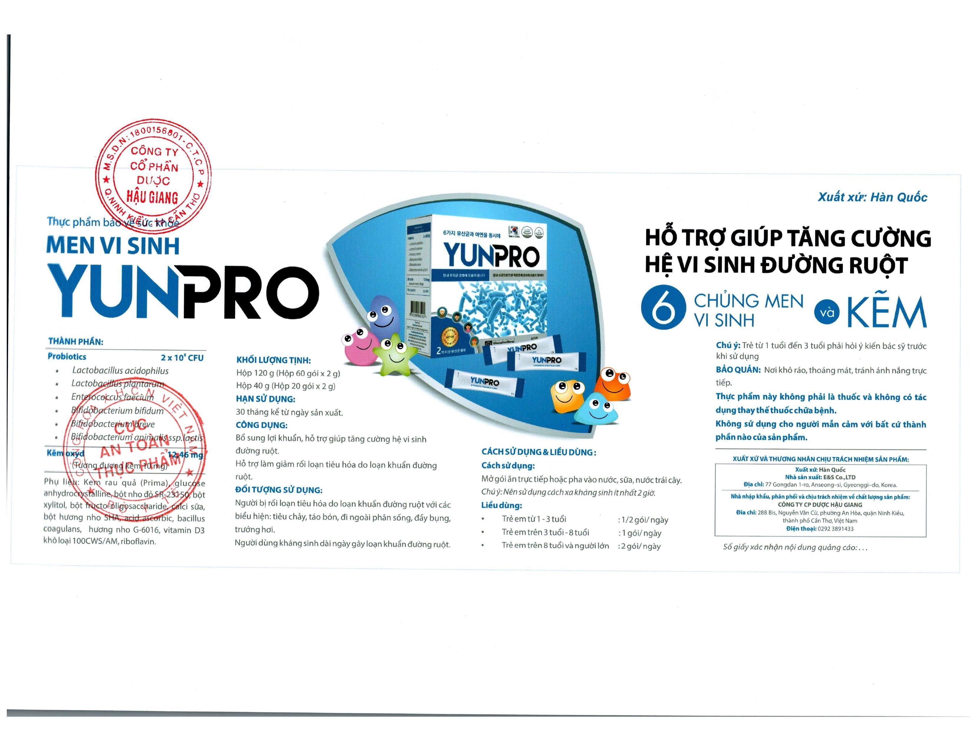 Yunpro hộp 60 gói - 11/2025 | nhathuocankhang.com