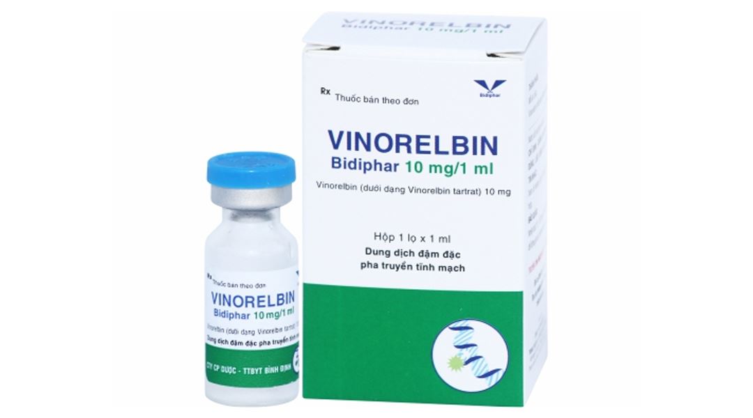 Dung dịch pha tiêm Vinorelbin Bidiphar 10mg/1ml điều trị ung thư phổi ...