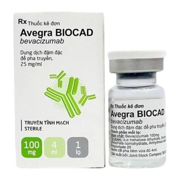 Dung dịch tiêm Avegra Biocad 100mg/4ml chỉ định điều trị ung thư vú di ...
