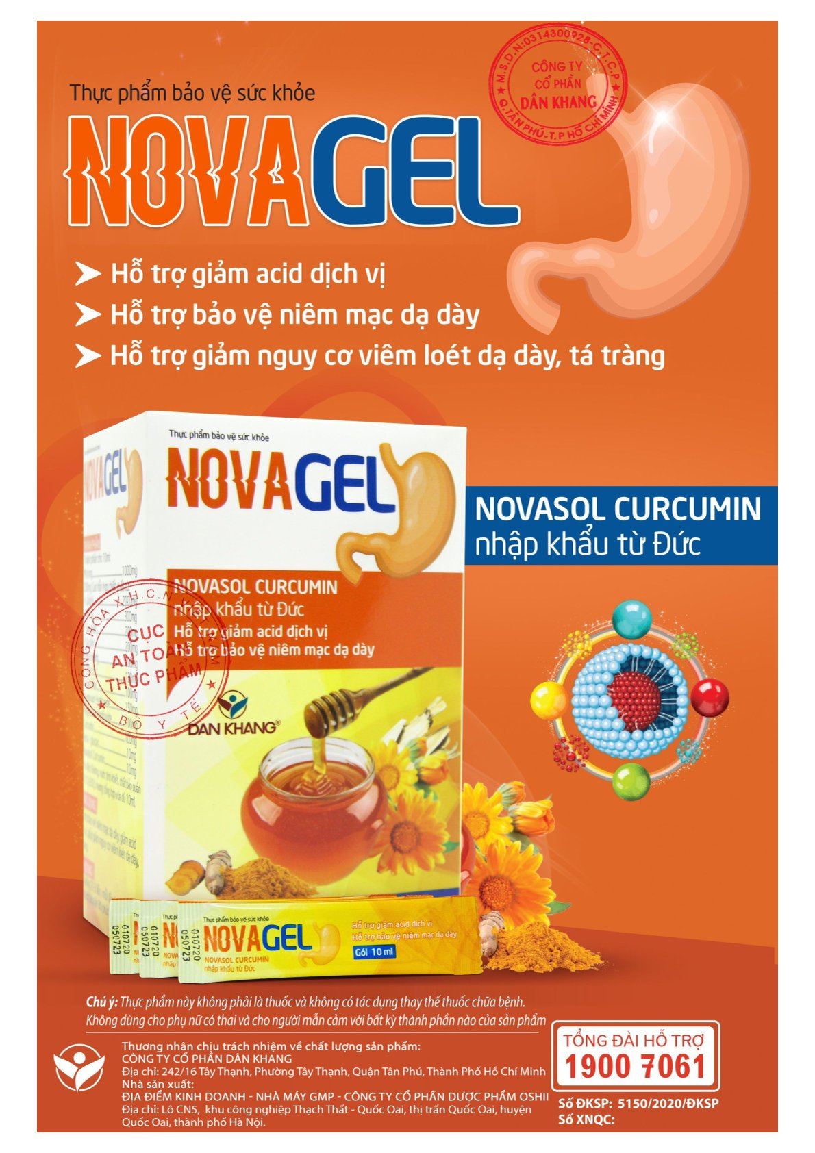 Novagel Dân Khang hộp 20 gói x 10ml - 08/2025 | nhathuocankhang.com