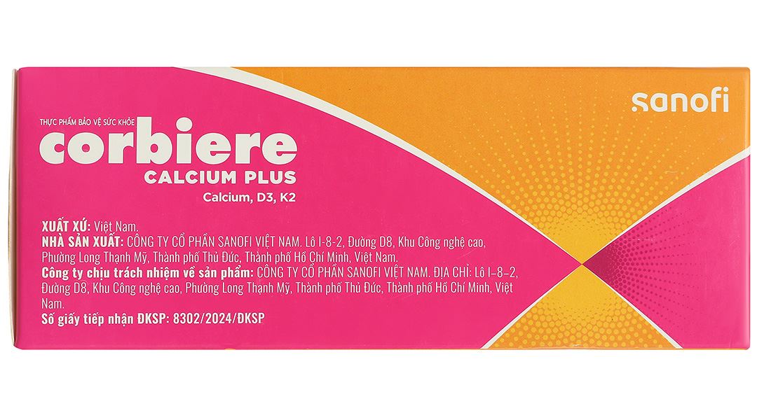 Thực phẩm bảo vệ sức khỏe Corbiere Calcium Plus hộp 30 ống x 10ml - 09/ ...