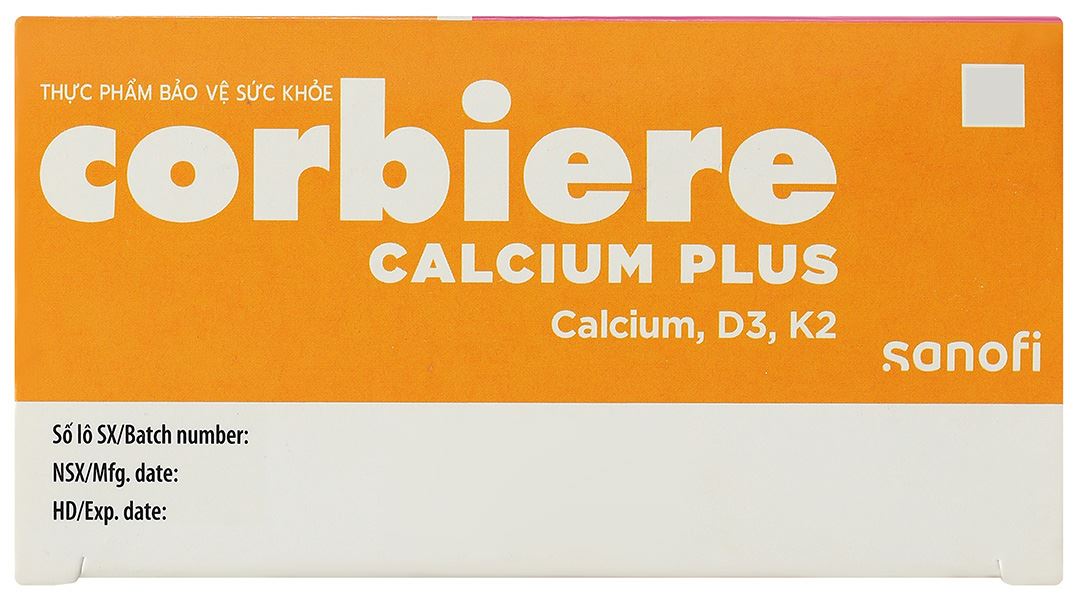 Thực phẩm bảo vệ sức khỏe Corbiere Calcium Plus hộp 30 ống x 10ml - 09/ ...