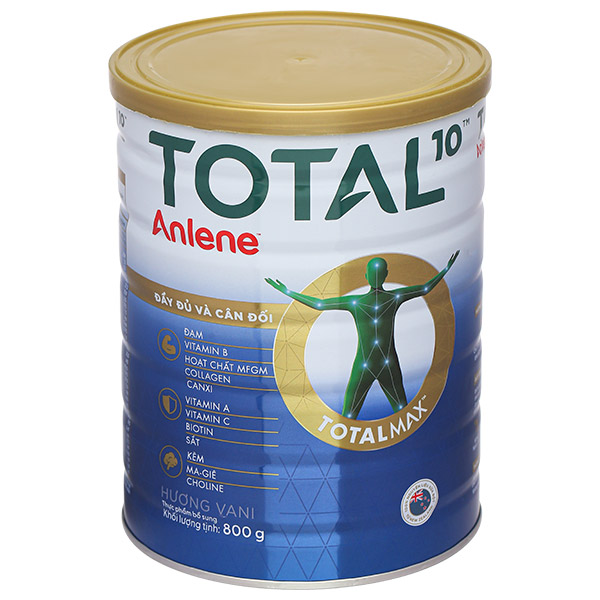 Sữa bột Anlene Total 10 Hương Vani lon 800g - 10/2025 | nhathuocankhang.com