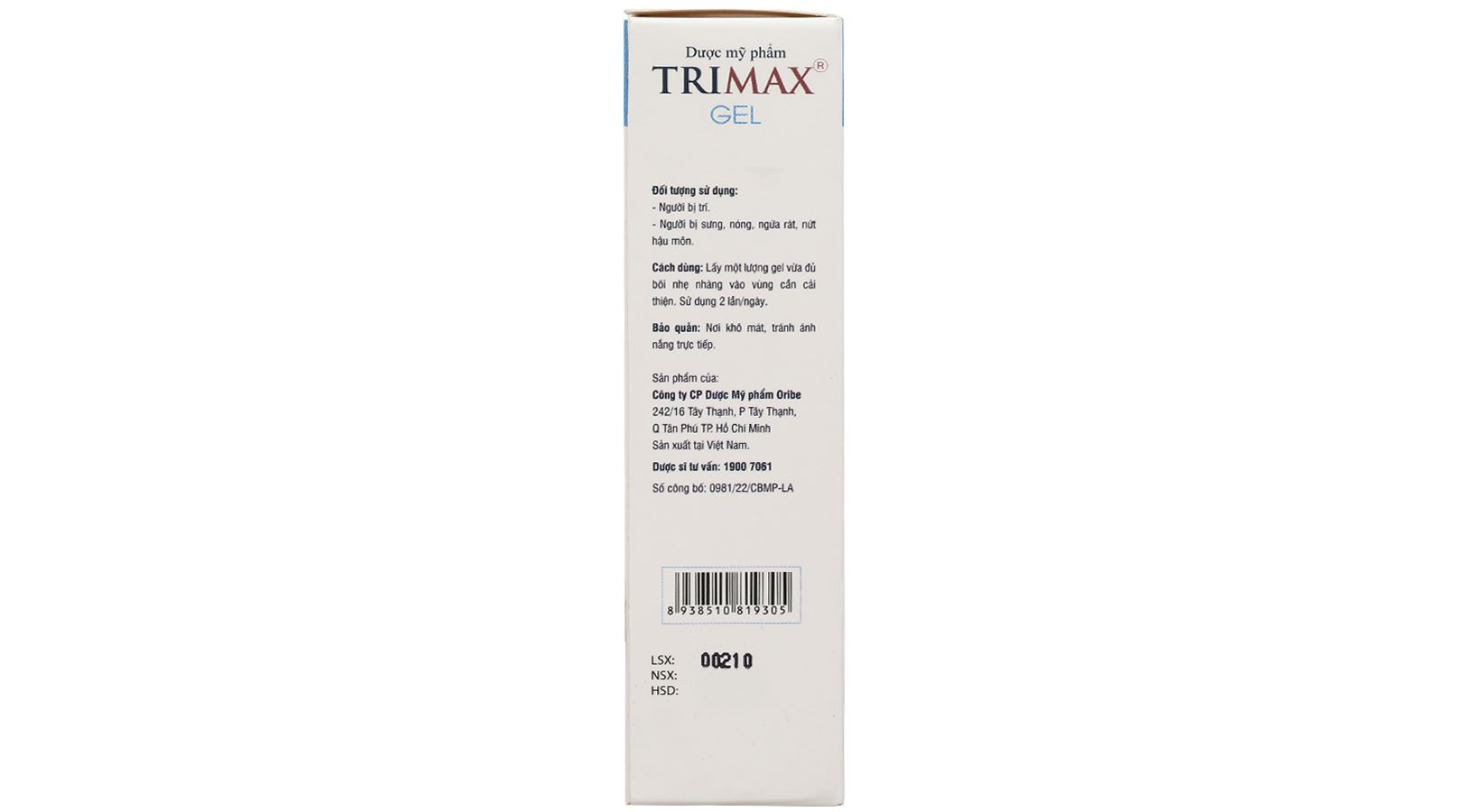 Gel Bôi Trĩ Trimax Tuýp/20Gam - 05/2026 | nhathuocankhang.com