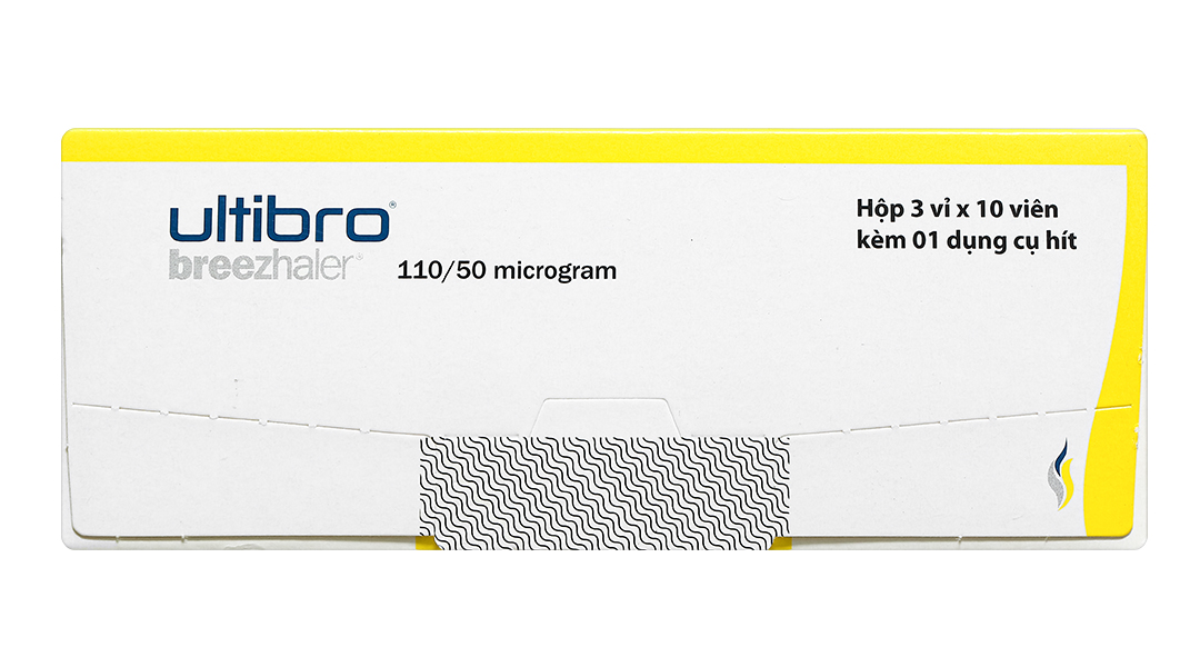Bột hít Ultibro Breezhaler 110/50 microgram trị bệnh phổi tắc nghẽn (3 ...