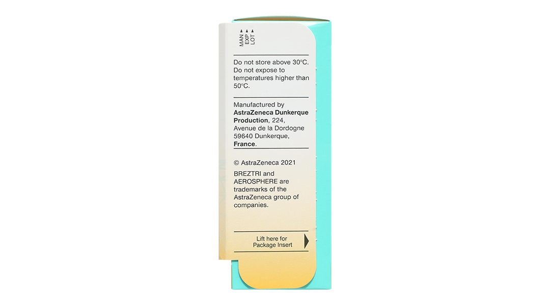 Thuốc xịt Breztri Aerosphere 160/7.2/5mcg điều trị bệnh phổi tắc nghẽn ...