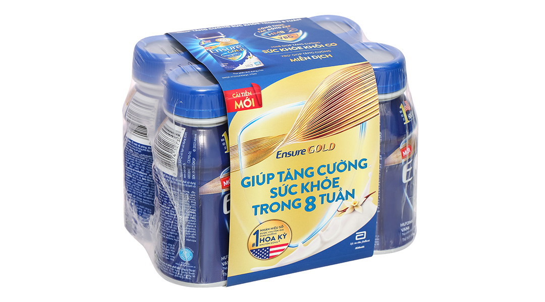 Sữa bột pha sẵn Ensure Gold Vigor bổ sung dinh dưỡng hương vani (6 chai ...