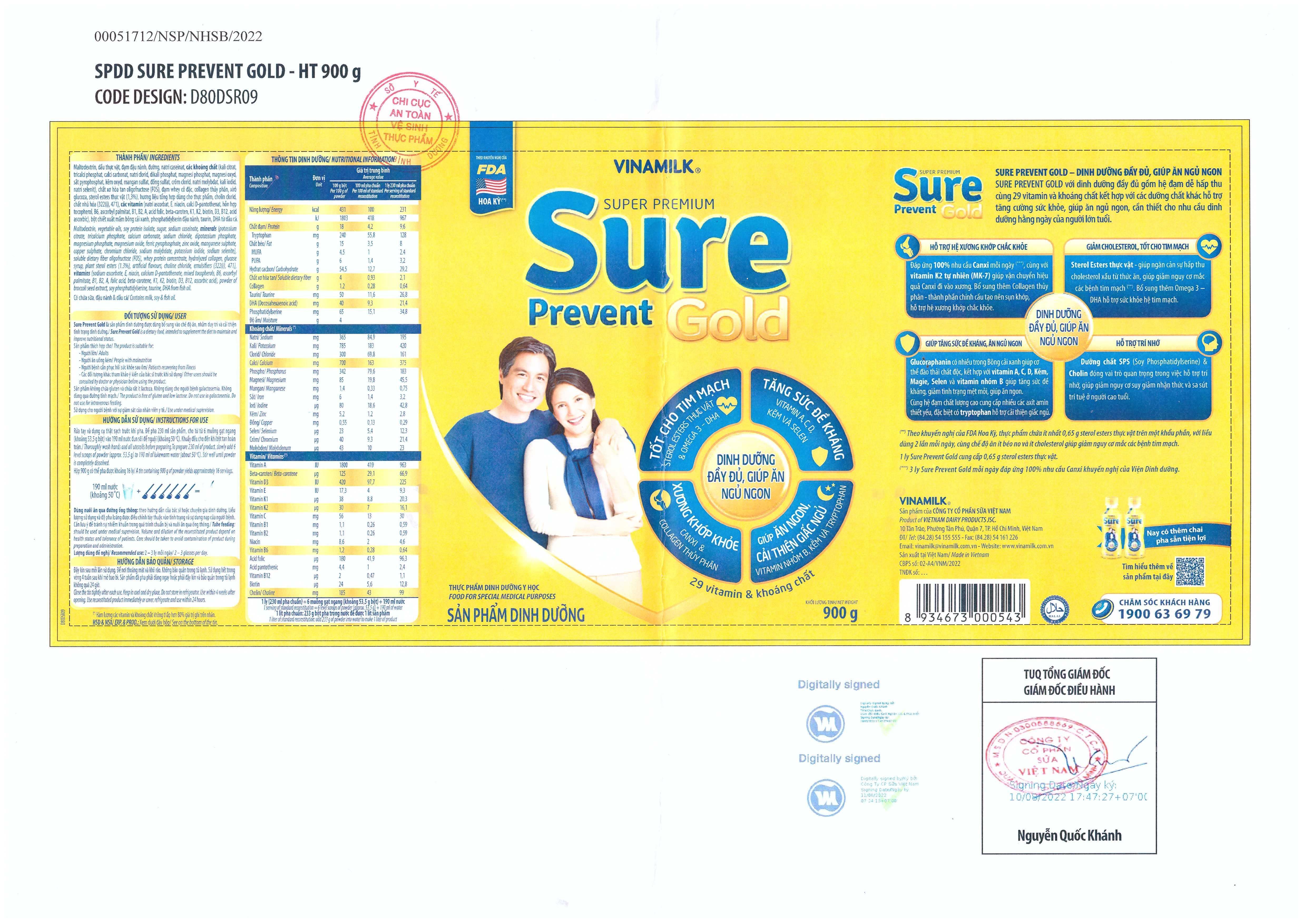 Sữa bột Sure Prevent Gold lon 400g - 01/2026 | nhathuocankhang.com