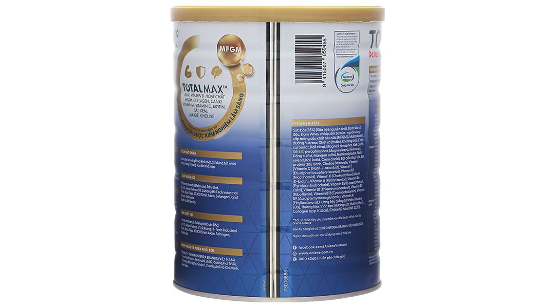Sữa bột Anlene Total 10 Hương Vani lon 800g - 10/2025 | nhathuocankhang.com