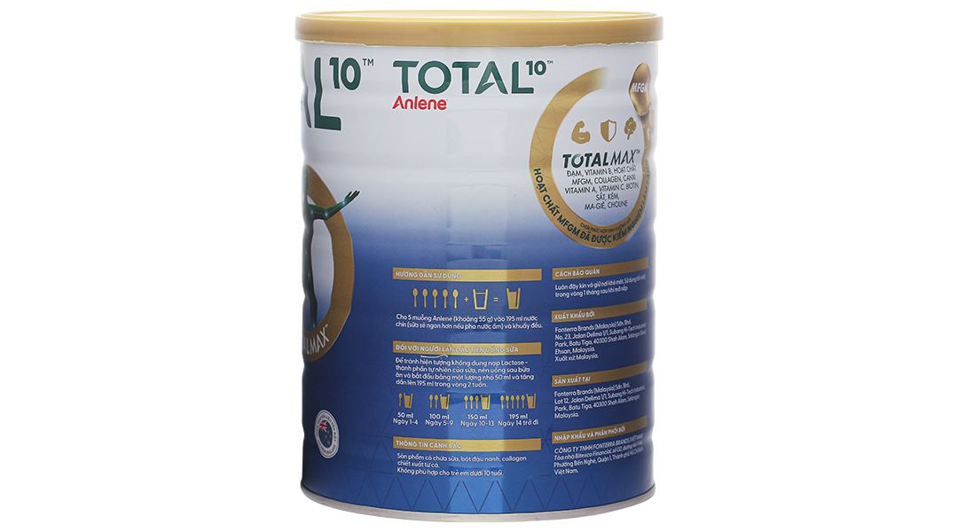 Sữa bột Anlene Total 10 Hương Vani lon 800g - 10/2025 | nhathuocankhang.com