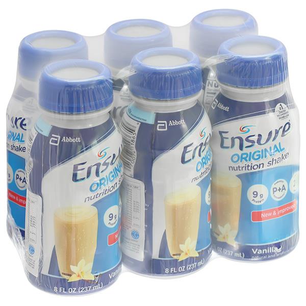 Sữa bột pha sẵn Ensure Original bổ sung dinh dưỡng đầy đủ hương vani (6 ...