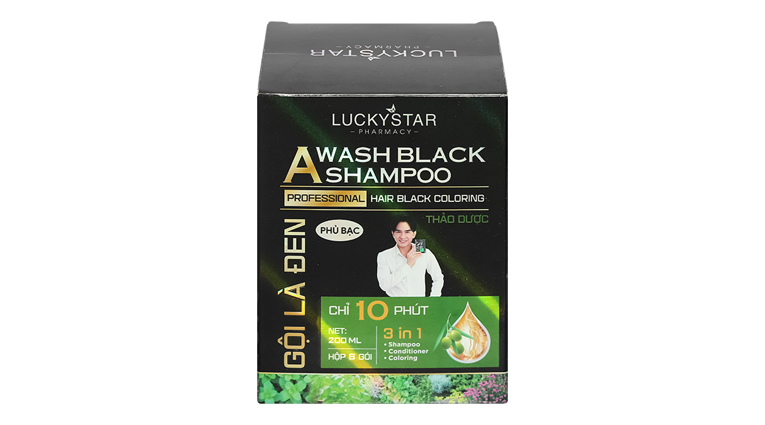 Dầu gội đen Lucky Star phủ bạc làm đen tóc hộp 8 gói x 25ml - 09/2025 ...