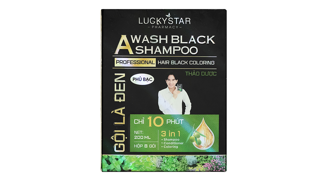 Dầu gội đen Lucky Star phủ bạc làm đen tóc hộp 8 gói x 25ml - 09/2025 ...