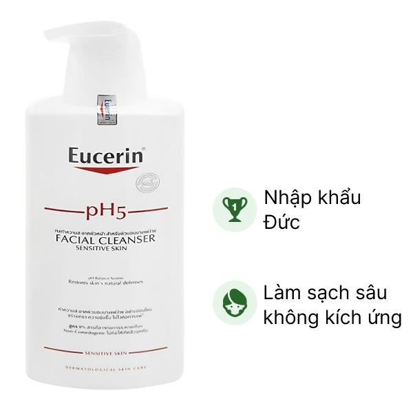 Sữa rửa mặt Eucerin pH5 Facial Cleanser sạch sâu cho da nhạy cảm chai ...