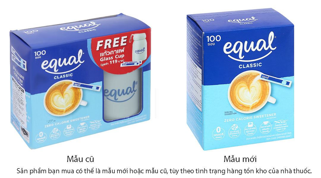 Đường Ăn Kiêng Equal Classic Zero Calorie Sweetener hộp 100 gói x 1g - 10/2025 | nhathuocankhang.com