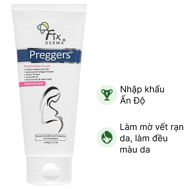 Kem Fixderma Preggers Stretch Mark giúp ngừa rạn da, dưỡng ẩm dành cho ...