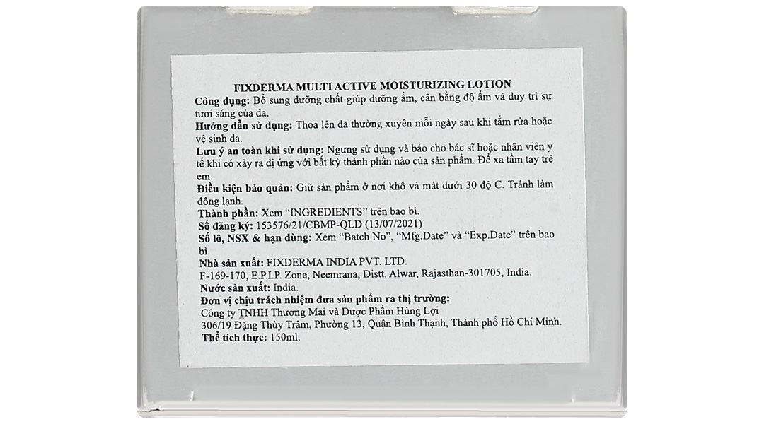 Lotion Fixderma Multi Active Moisturizing giúp dưỡng ẩm, cân bằng độ ẩm ...