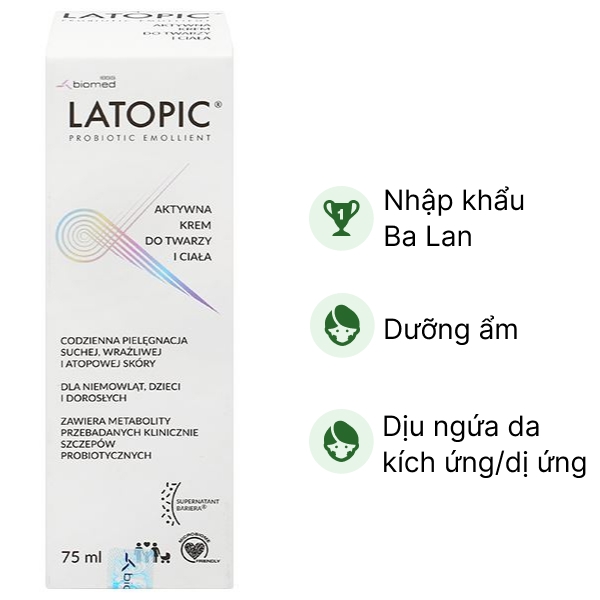 Kem Latopic Probiotic Emollient Active Face And Body Cream dưỡng ẩm ...