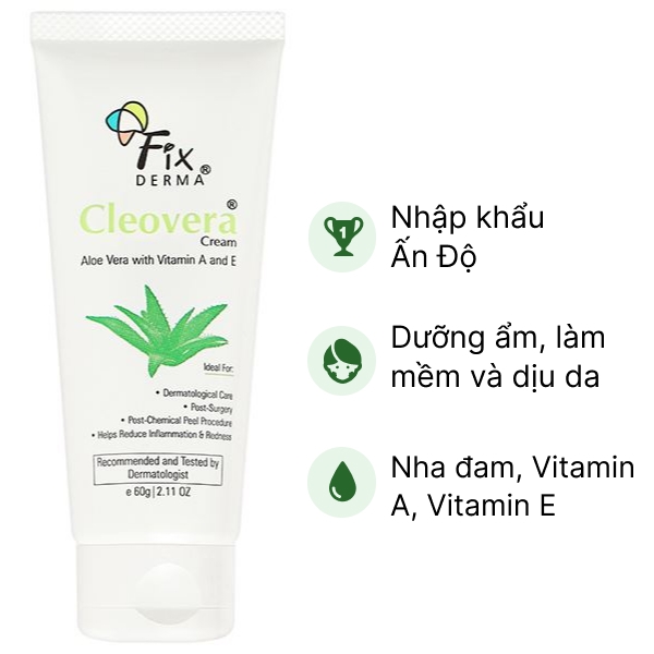 Kem Fixderma Cleovera giúp dưỡng ẩm, làm mềm và dịu da tuýp 60g - 07/ ...