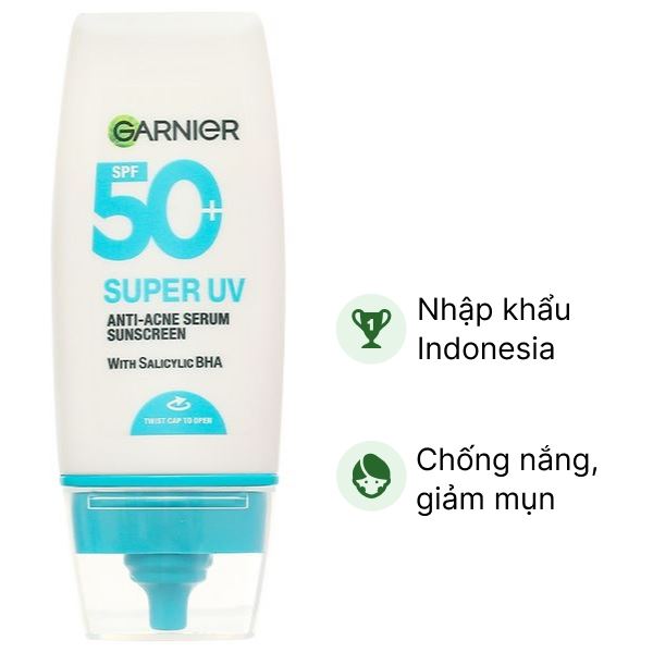 Kem chống nắng Garnier Super UV Anti-Acne SPF50+/PA++++ kiềm dầu, giảm mụn tuýp 30ml - 10/2025 ...