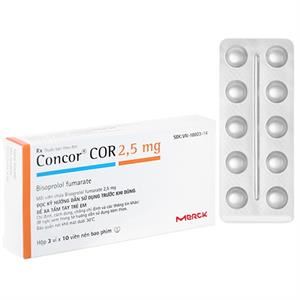 Concor 2.5mg trị bệnh suy tim mạn tính ổn định (3 vỉ x 10 viên) - 02/ ...