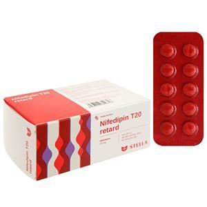 Nifedipin T20 Retard Stella trị tăng huyết áp, đau thắt ngực (10 vỉ x ...