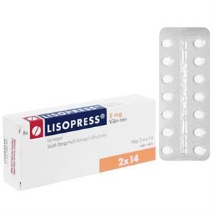 Lisopress 5mg trị tăng huyết áp, suy tim (2 vỉ x 14 viên) - 02/2025 ...