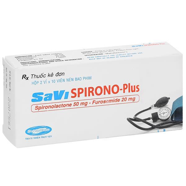 Spiromide trị phù, tăng huyết áp, hội chứng thận hư (2 vỉ x 10 viên ...