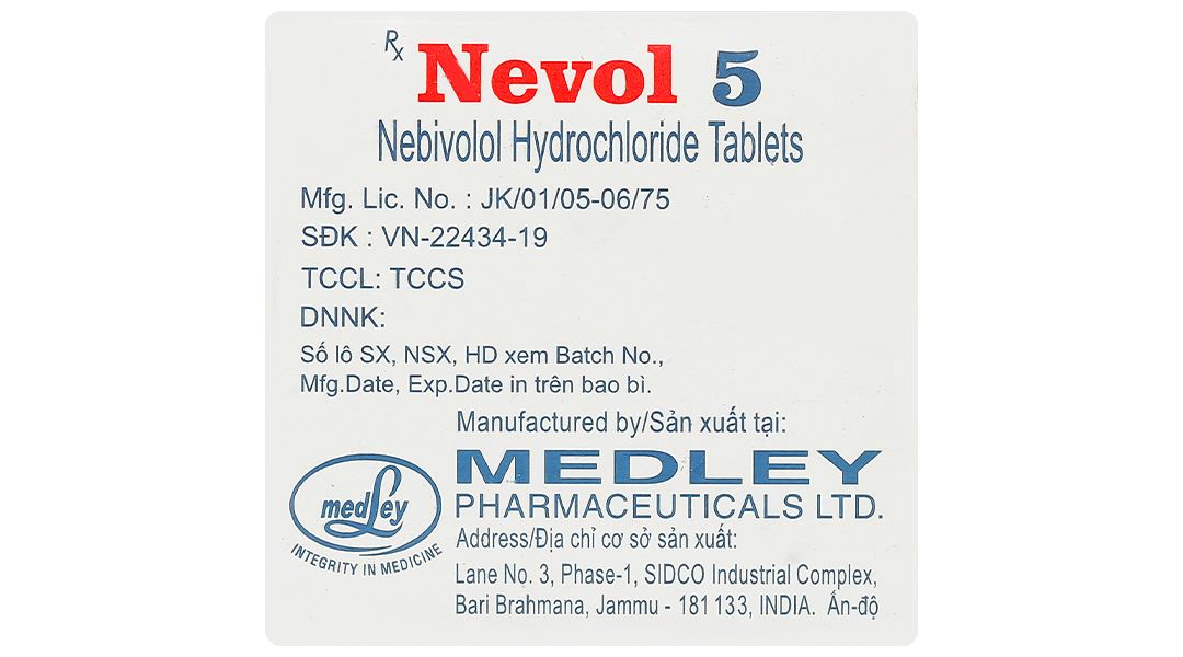 Nevol 5 điều trị tăng huyết áp vô căn (10 vỉ x 10 viên) - 09/2025 ...
