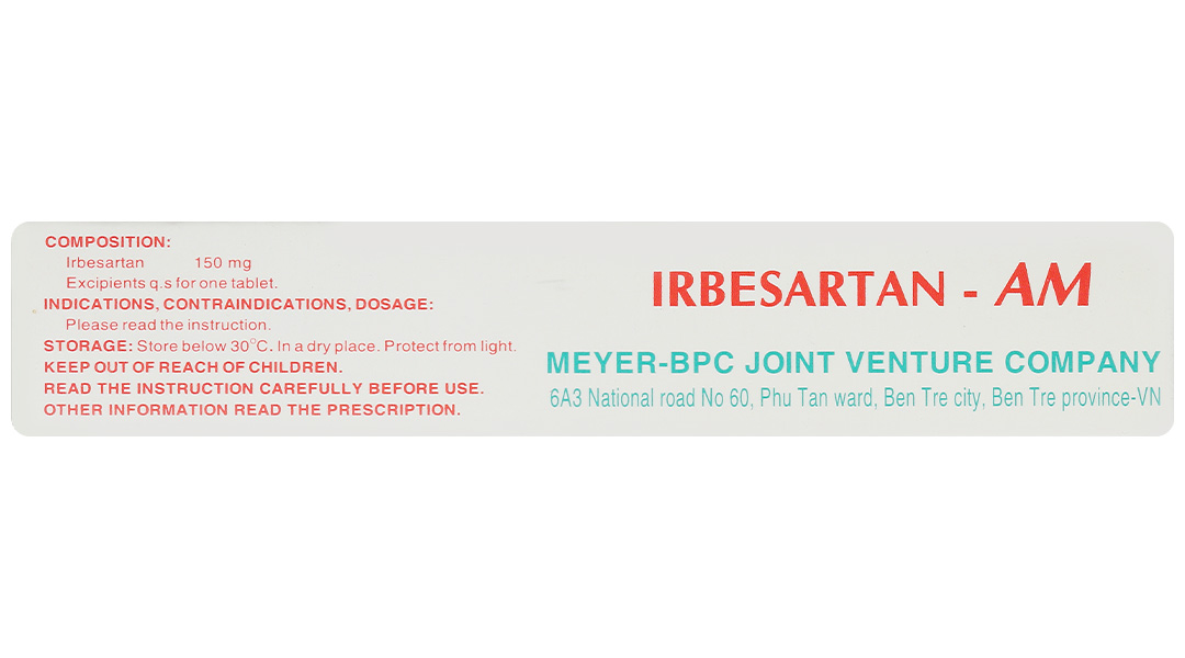 Irbesartan-AM 150mg trị tăng huyết áp (2 vỉ x 10 viên) - 12/2025 ...