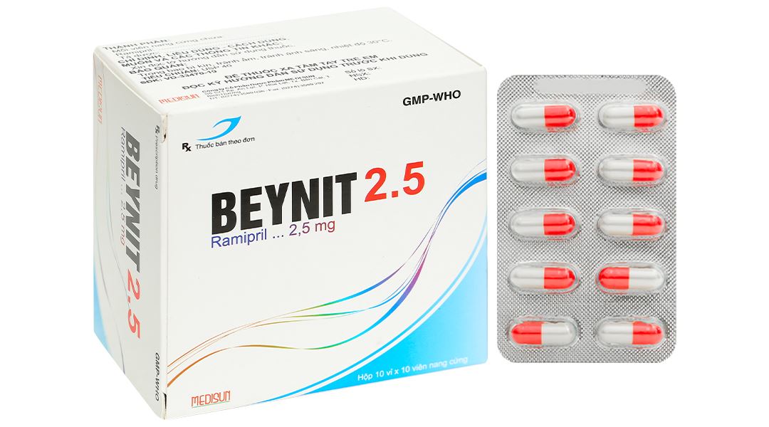 Beynit 2.5 điều trị tăng huyết áp, suy tim sung huyết (10 vỉ x 10 viên ...