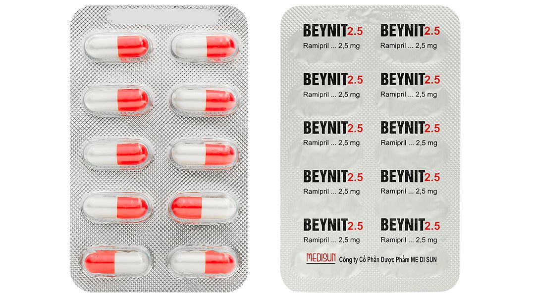 Beynit 2.5 điều trị tăng huyết áp, suy tim sung huyết (10 vỉ x 10 viên ...