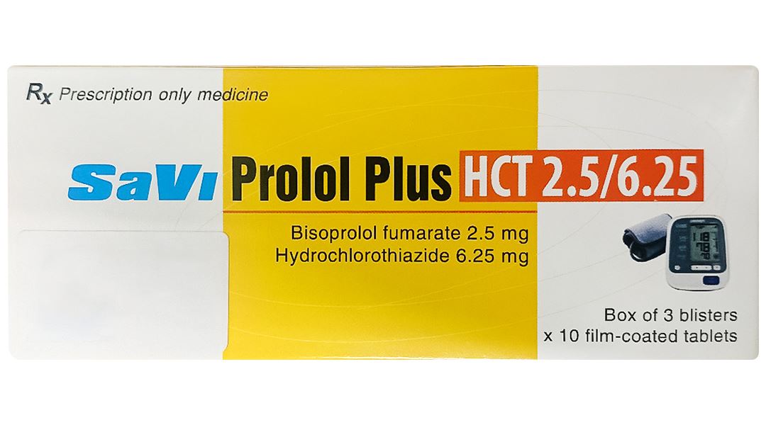 Savi Prolol Plus HCT 2.5/6.25 kiểm soát tình trạng tăng huyết áp (3 vỉ ...