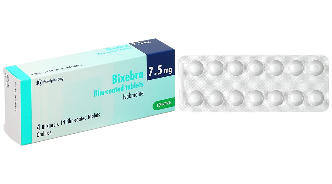 Bixebra 7.5mg điều trị triệu chứng đau thắt ngực ổn định mạn tính (4 vỉ ...