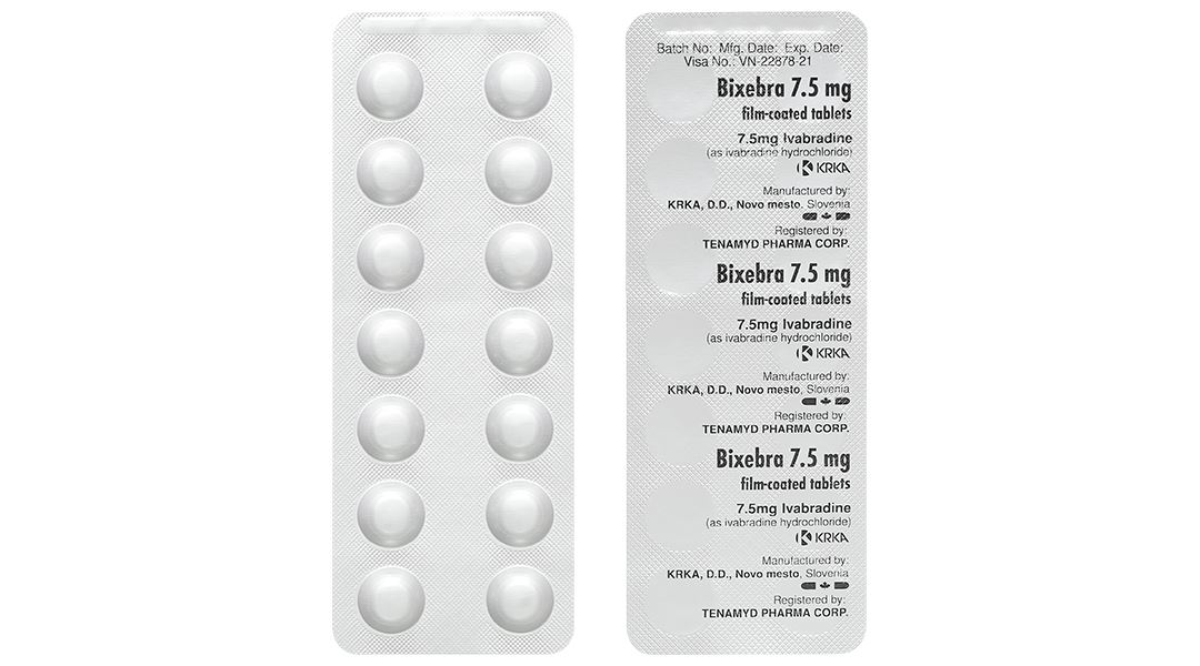 Bixebra 7.5mg điều trị triệu chứng đau thắt ngực ổn định mạn tính (4 vỉ ...